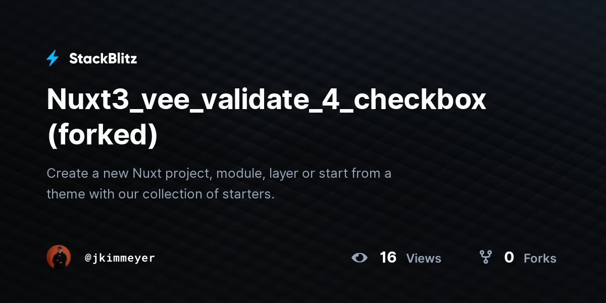 Nuxt3_vee_validate_4_checkbox (forked) - StackBlitz Nuxt3_vee_validate_4_checkbox (forked) - StackBlitz