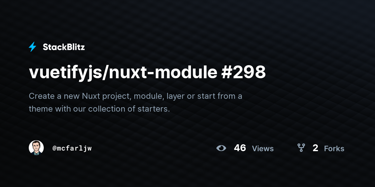 vuetifyjs/nuxt-module #298 - StackBlitz