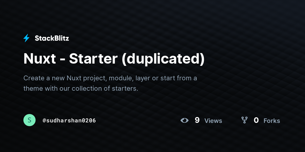 Nuxt - Starter (duplicated) - StackBlitz