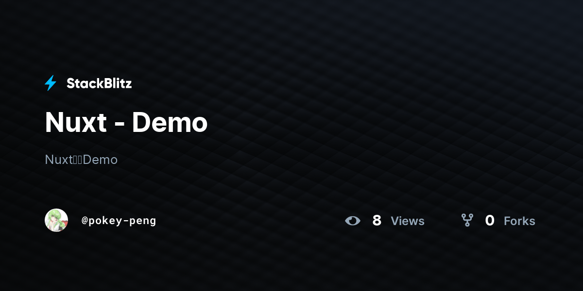 Nuxt - Demo - StackBlitz
