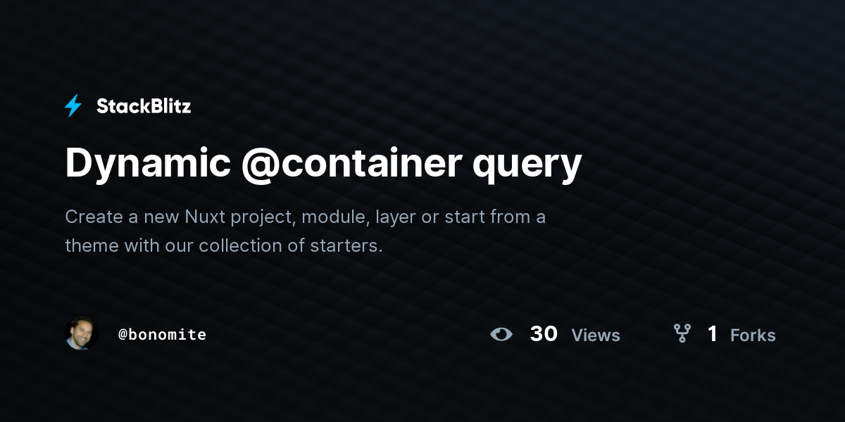 Dynamic @container query - StackBlitz