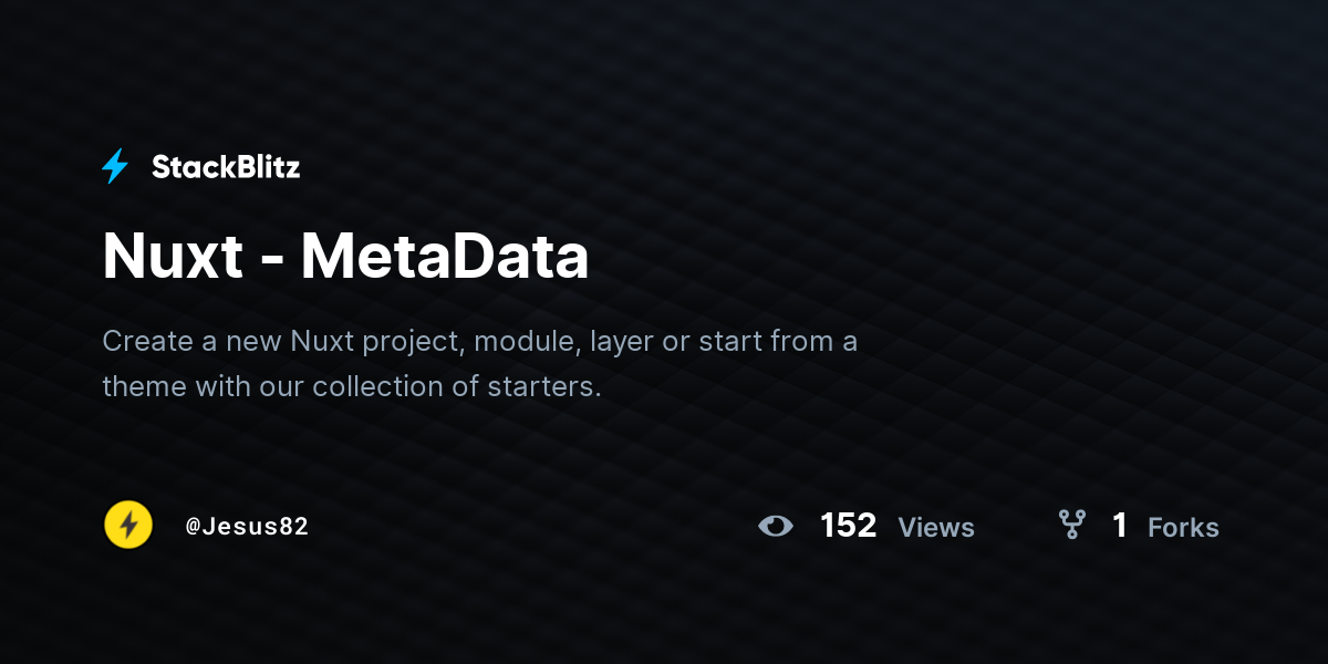Nuxt - MetaData - StackBlitz