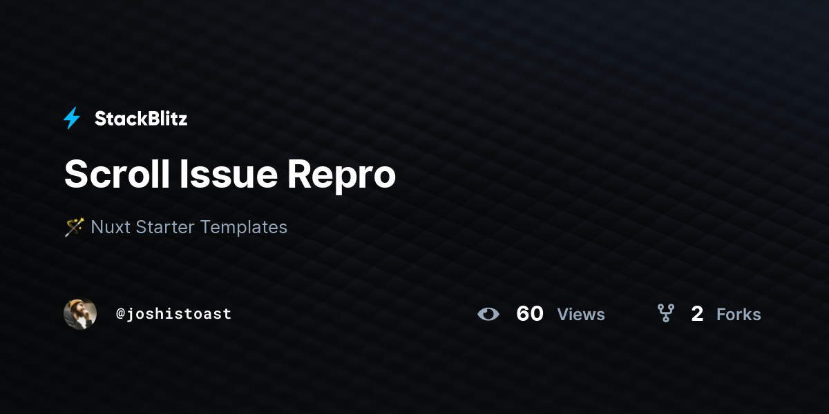 Scroll Issue Repro - StackBlitz