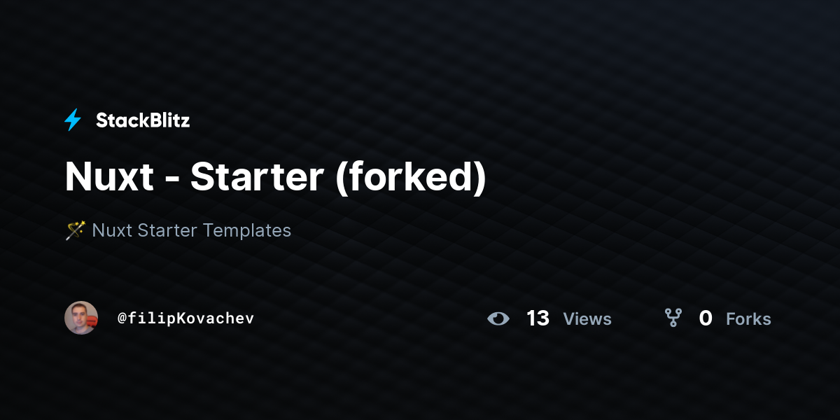 Nuxt - Starter (forked) - StackBlitz