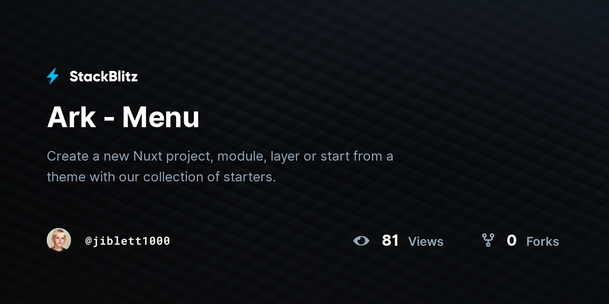 Ark - Menu - StackBlitz
