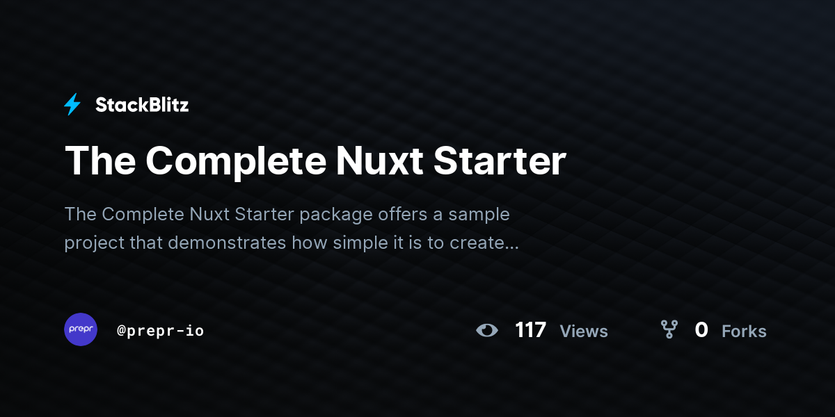 The Complete Nuxt Starter - StackBlitz The Complete Nuxt Starter - StackBlitz