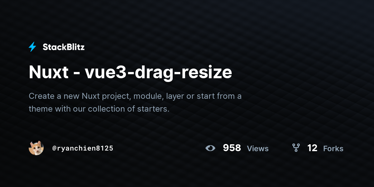 Nuxt Vue3 Drag Resize Stackblitz