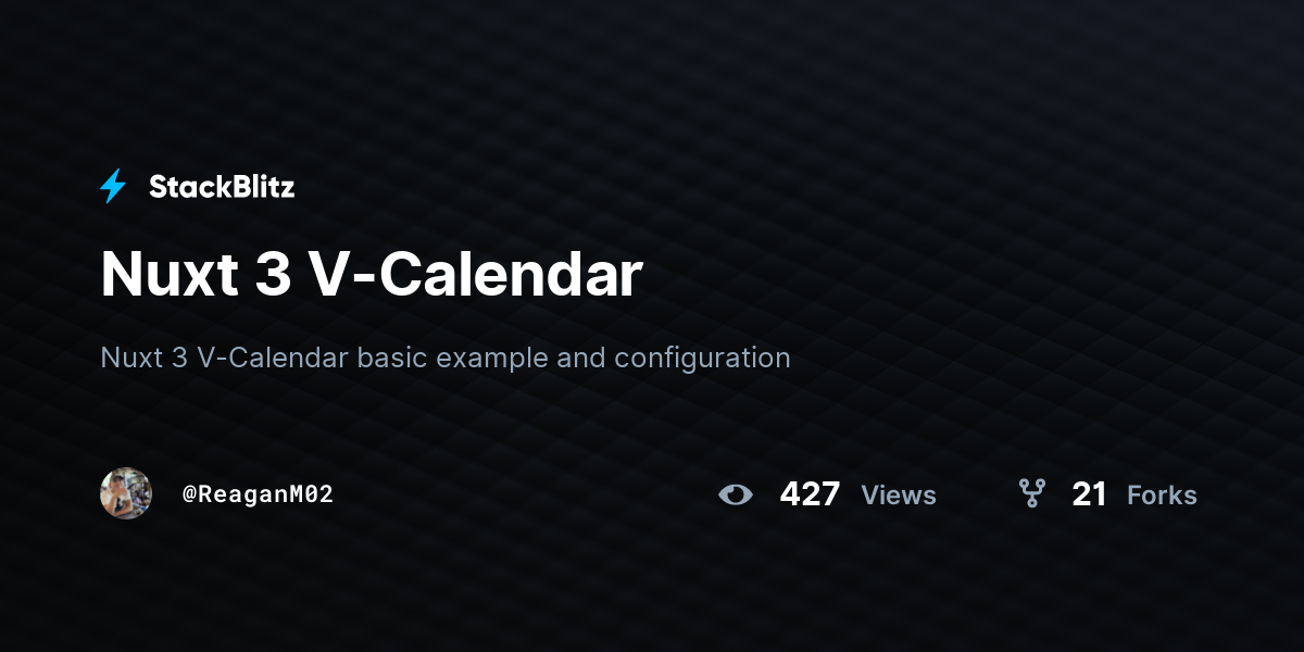 Nuxt 3 V-Calendar - StackBlitz