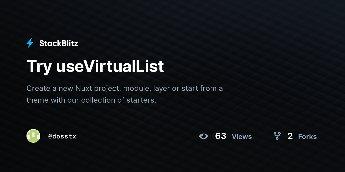 Try useVirtualList - StackBlitz