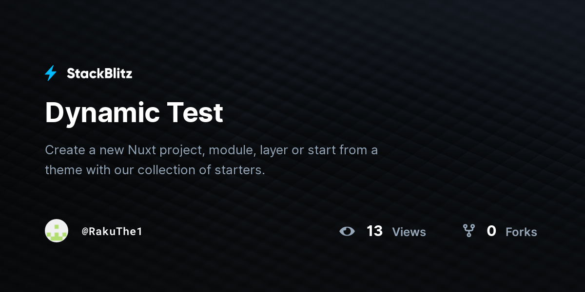 Dynamic Test - StackBlitz