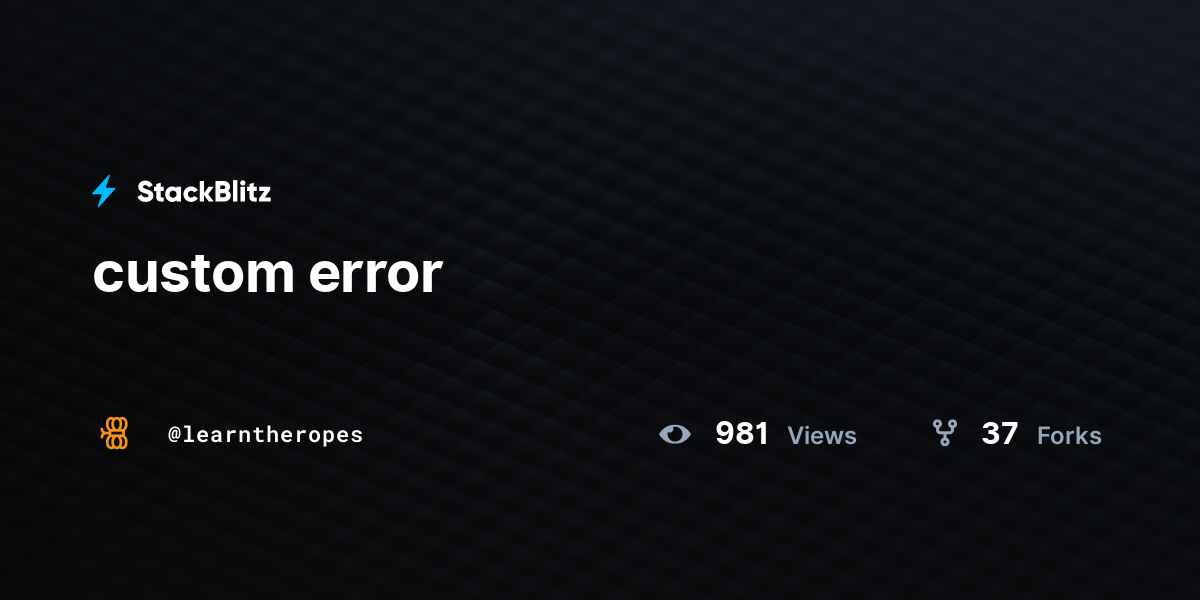 custom error - StackBlitz