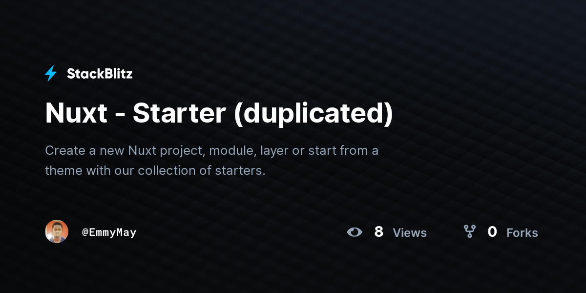 Nuxt - Starter (duplicated) - StackBlitz