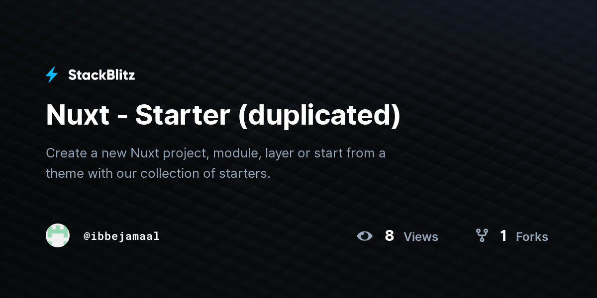 Nuxt - Starter (duplicated) - StackBlitz