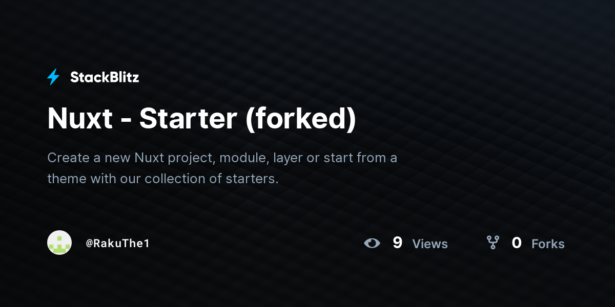 Nuxt Starter Forked Stackblitz