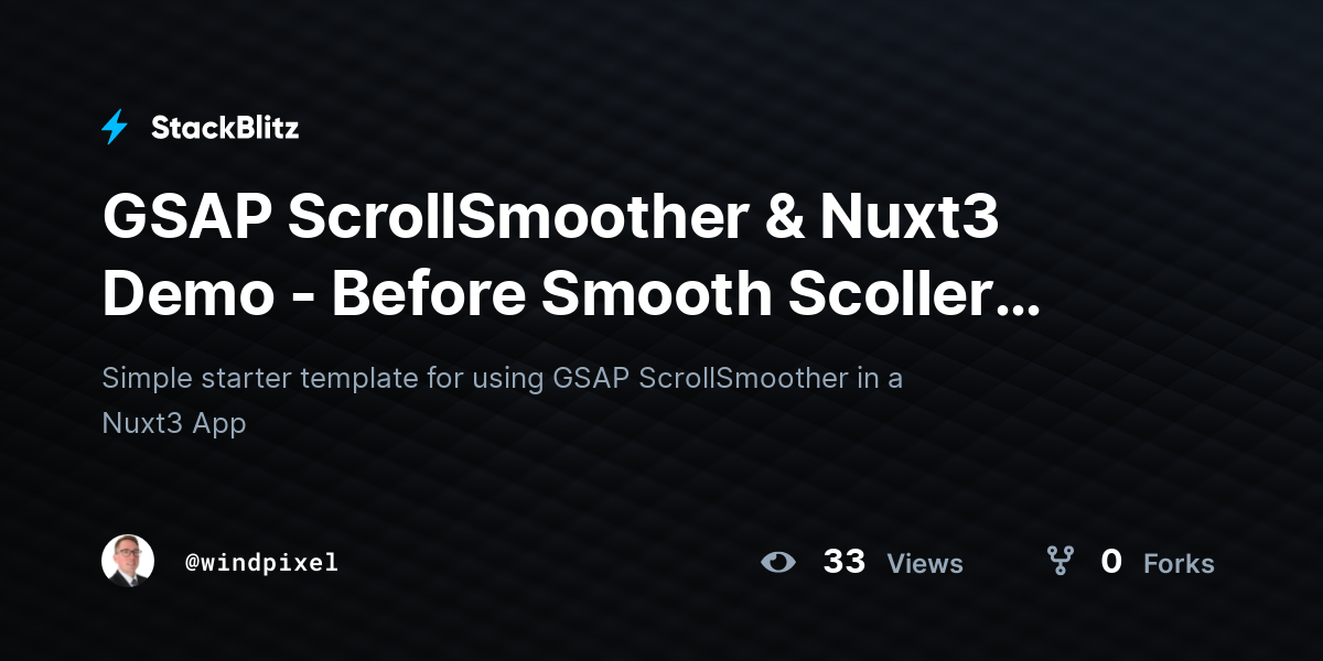 GSAP ScrollSmoother & Nuxt3 Demo - Before Smooth Scoller (forked ... GSAP ScrollSmoother & Nuxt3 Demo - Before Smooth Scoller (forked ...