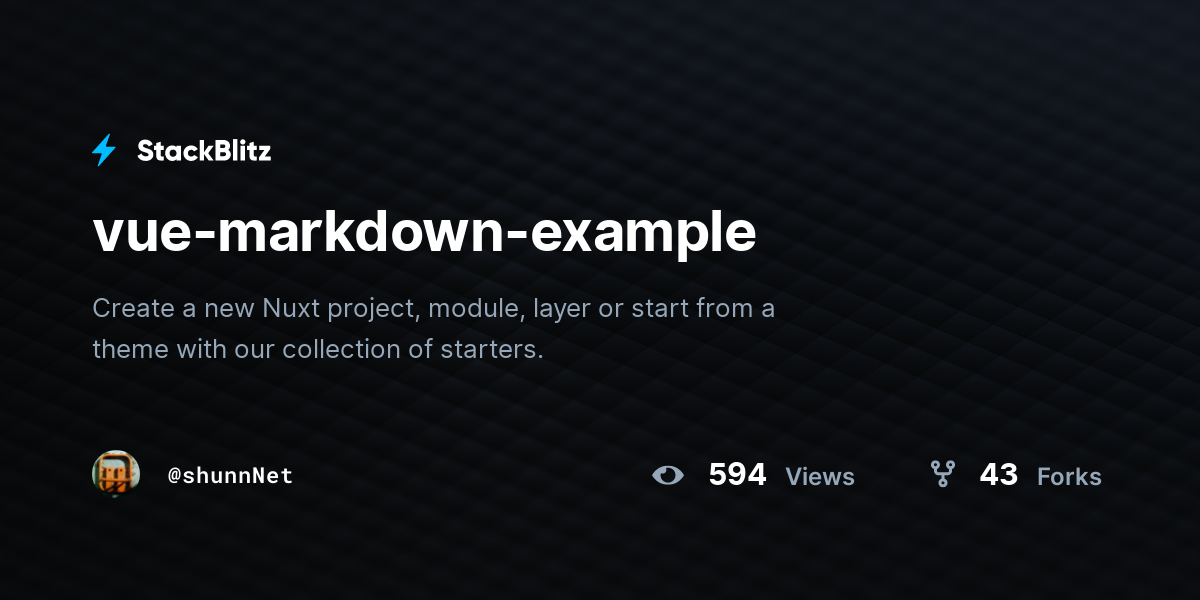 vue-markdown-example - StackBlitz