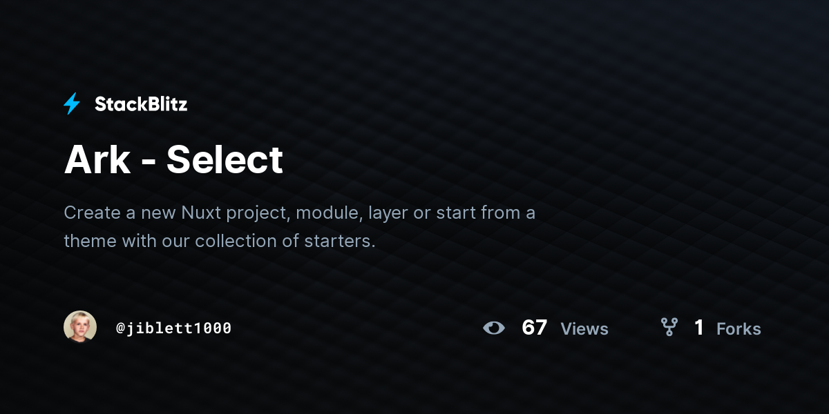 Ark - Select - StackBlitz