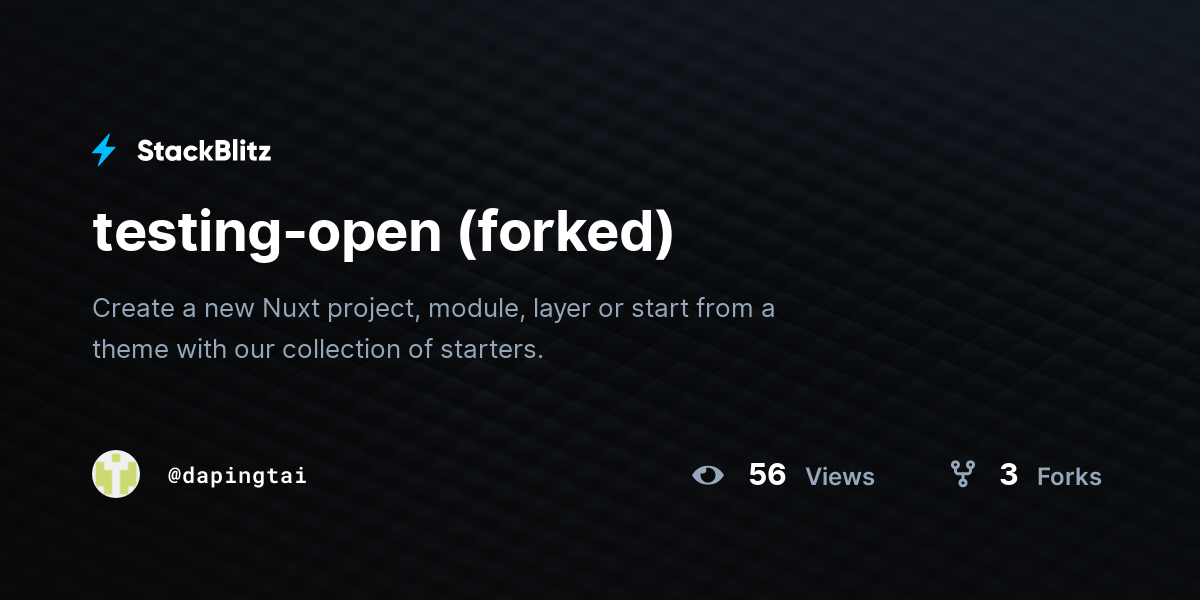 testing-open (forked) - StackBlitz
