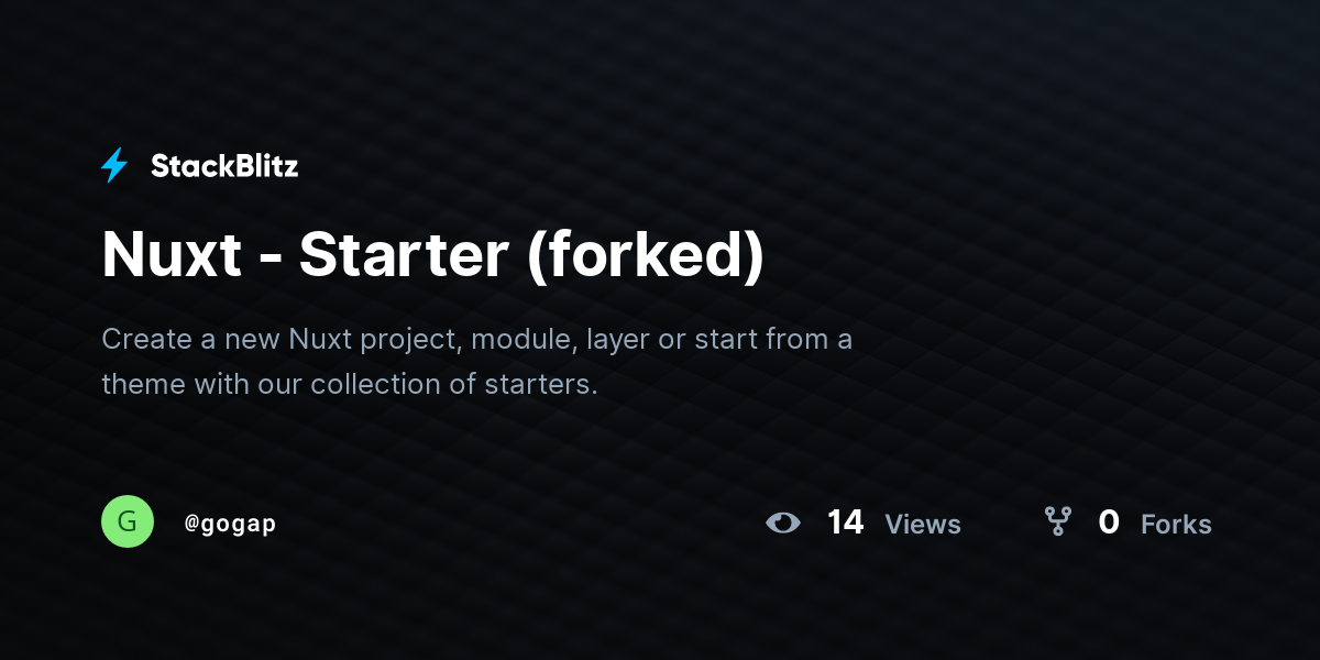 Nuxt Starter Forked Stackblitz