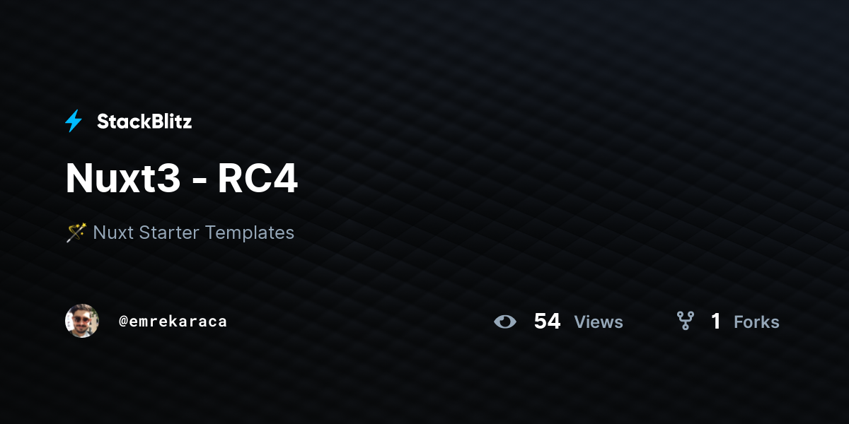 Nuxt3 - RC4 - StackBlitz