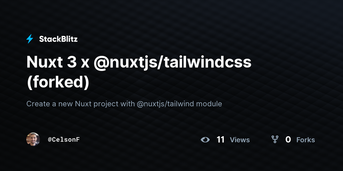 Nuxt 3 X Nuxtjstailwindcss Forked Stackblitz
