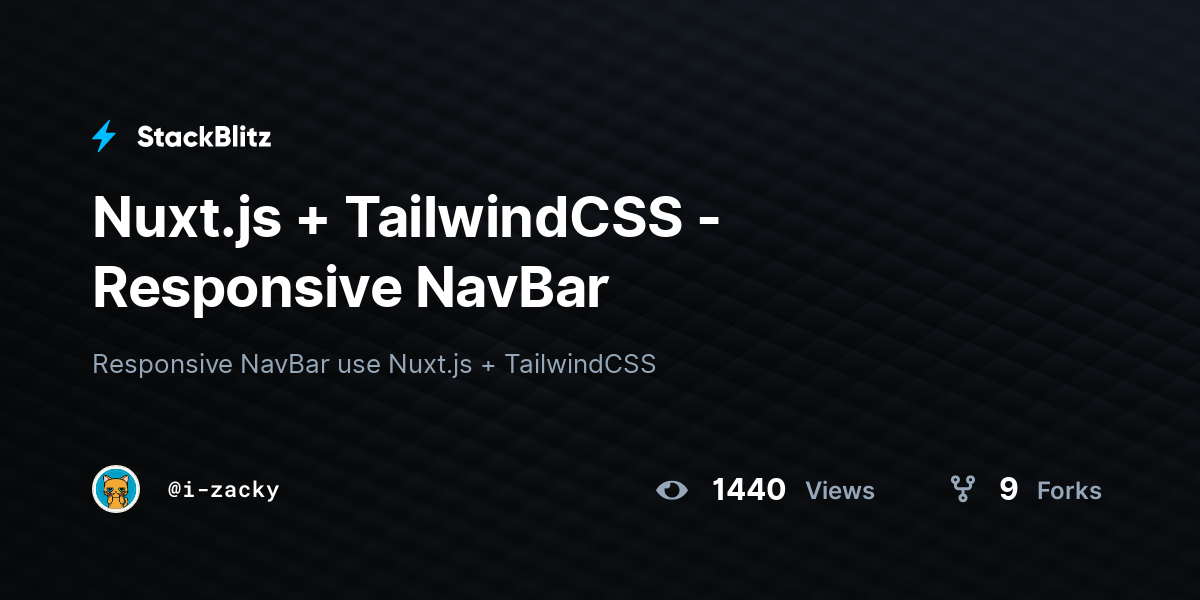 Nuxt.js + TailwindCSS - Responsive NavBar - StackBlitz