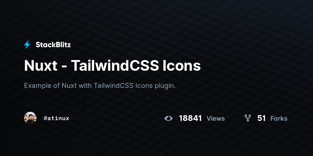 Nuxt - TailwindCSS Icons - StackBlitz