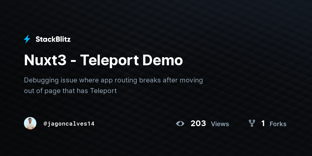 Nuxt3 - Teleport Demo - StackBlitz