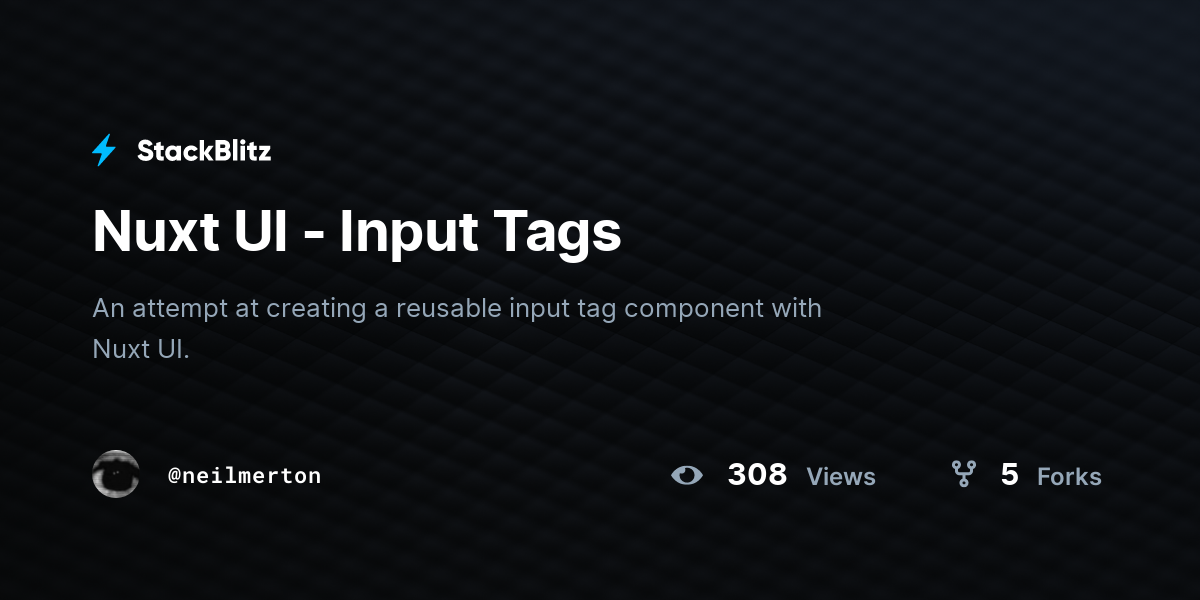 Nuxt UI - Input Tags - StackBlitz
