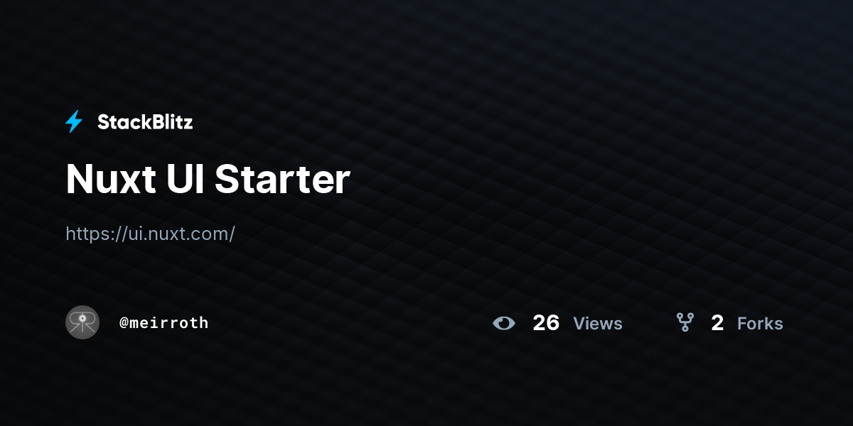 Nuxt UI Starter - StackBlitz