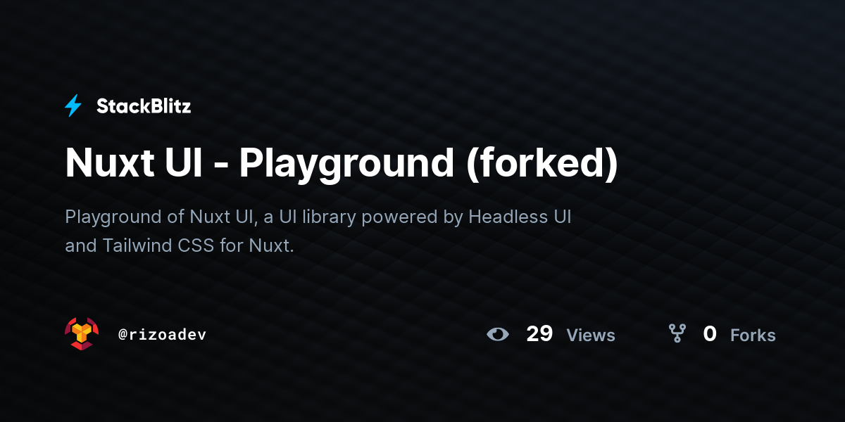 Nuxt UI - Playground (forked) - StackBlitz