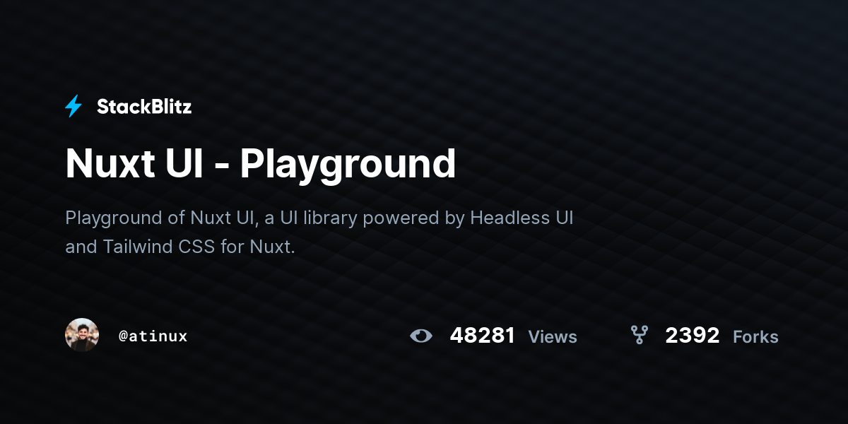 Nuxt UI - Playground - StackBlitz
