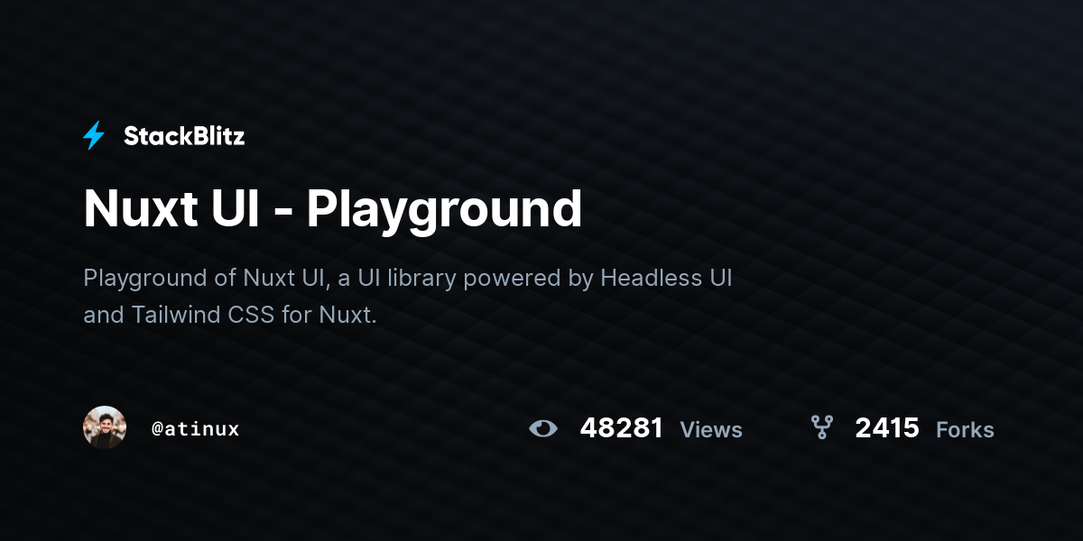 Nuxt UI - Playground - StackBlitz