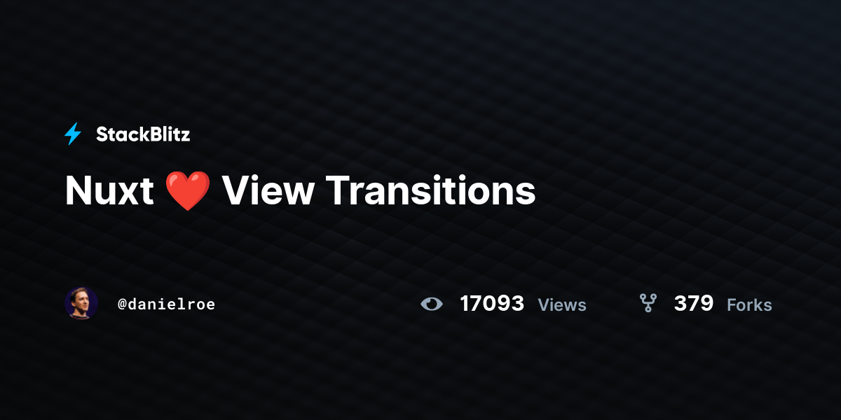 Nuxt ️ View Transitions - StackBlitz