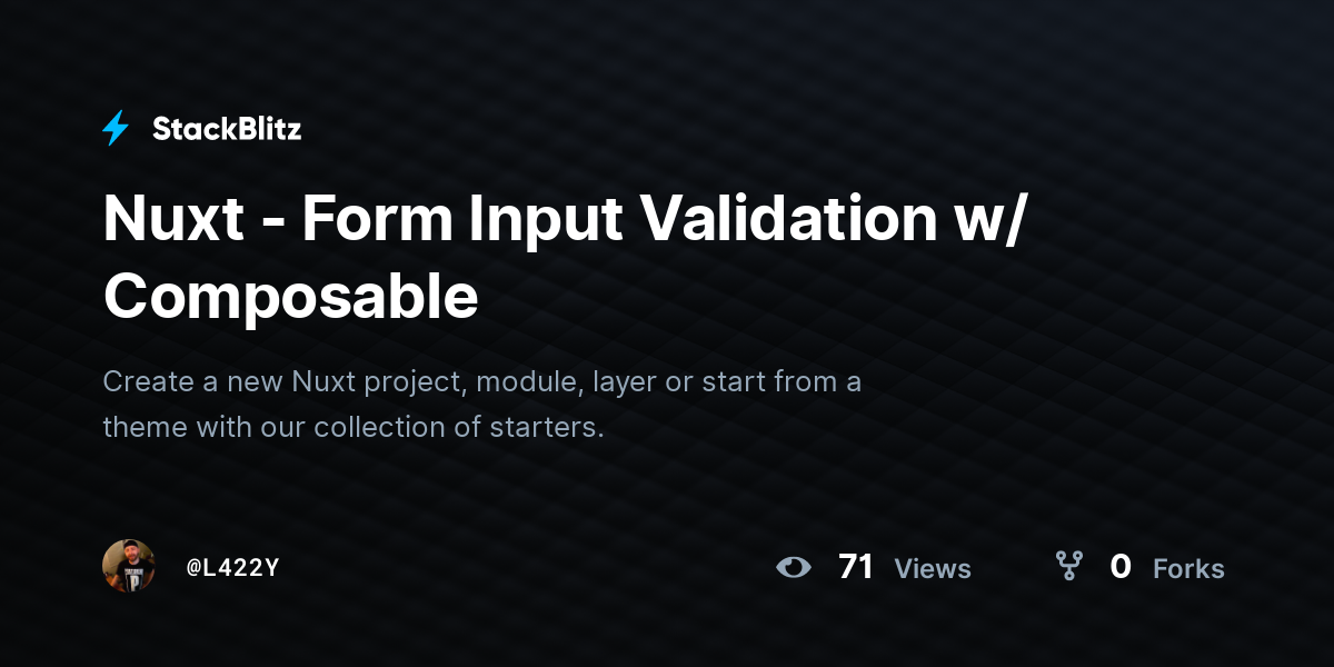 Nuxt - Form Input Validation w/ Composable - StackBlitz
