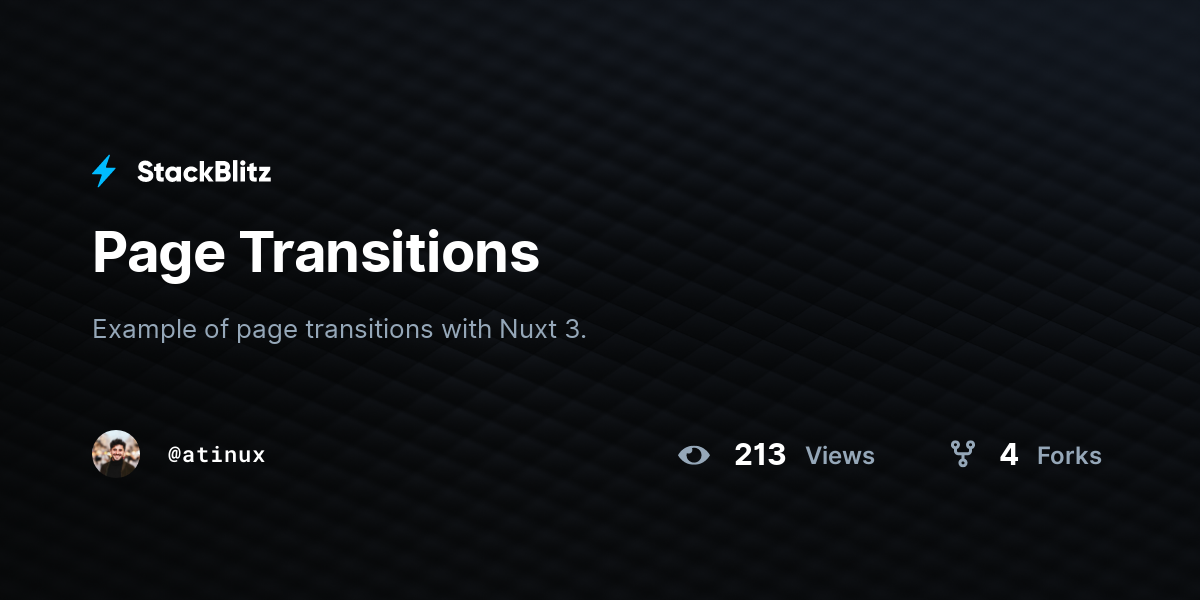 Page Transitions - StackBlitz