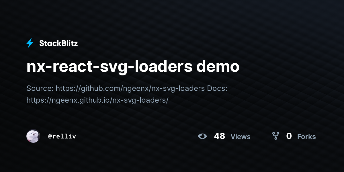 nx-react-svg-loaders demo - StackBlitz