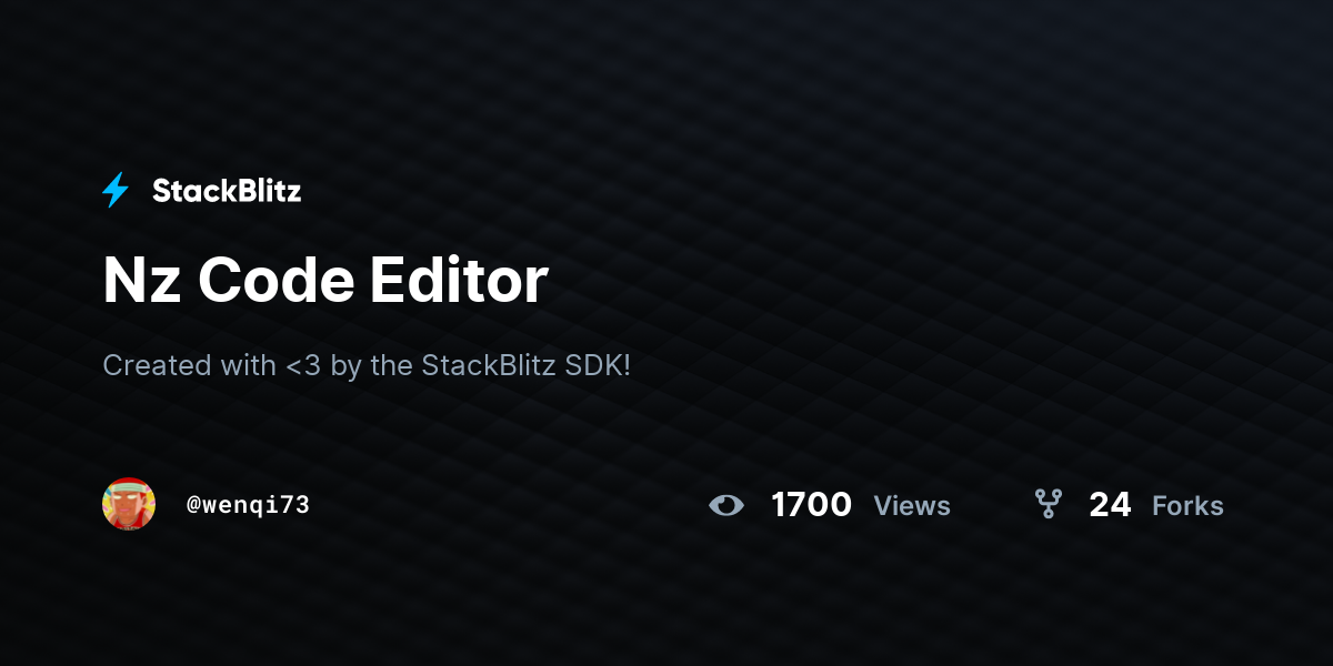 Nz Code Editor - StackBlitz