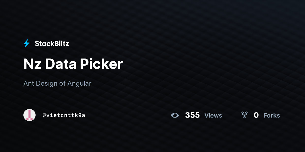 Nz Data Picker Stackblitz