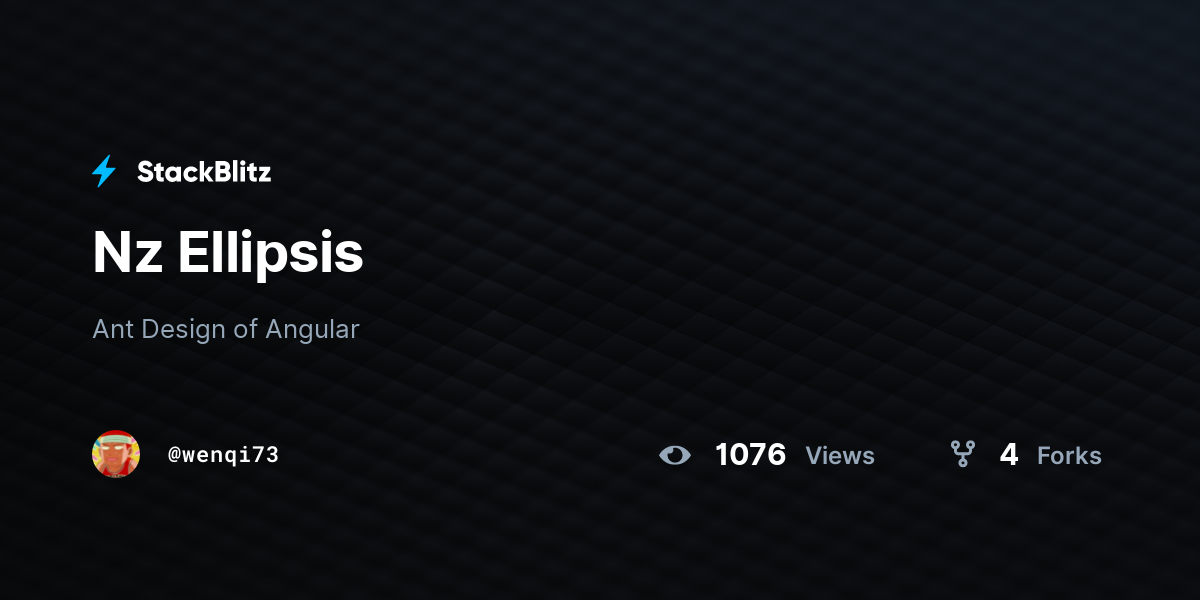 Nz Ellipsis - StackBlitz