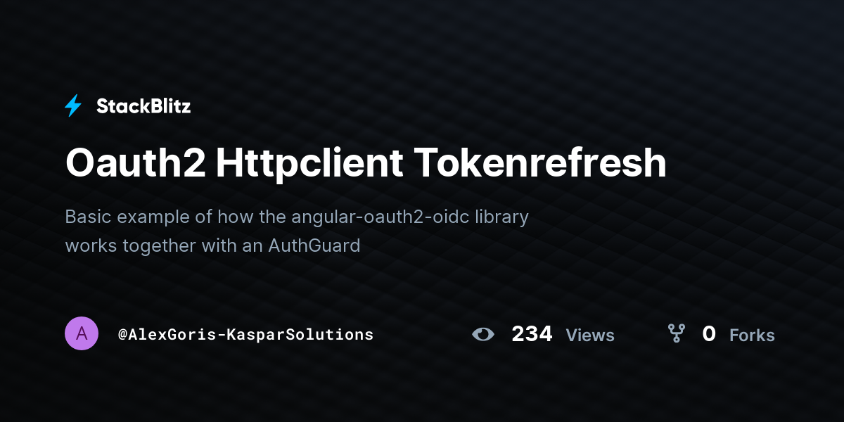 Oauth2 Httpclient Tokenrefresh - StackBlitz