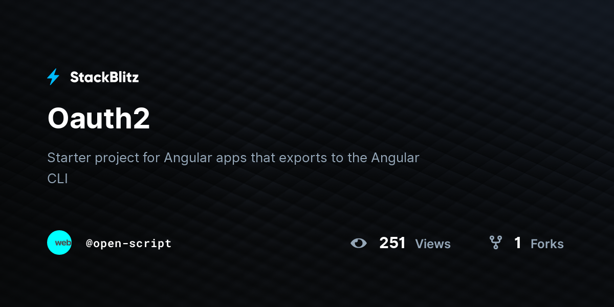 Oauth2 Stackblitz