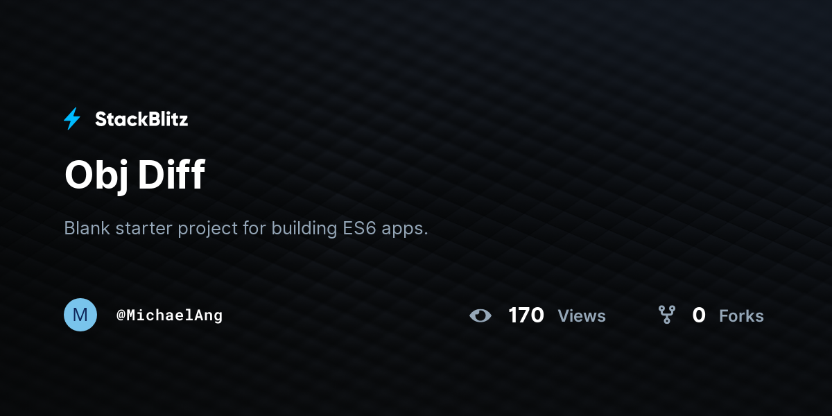 Obj Diff - StackBlitz