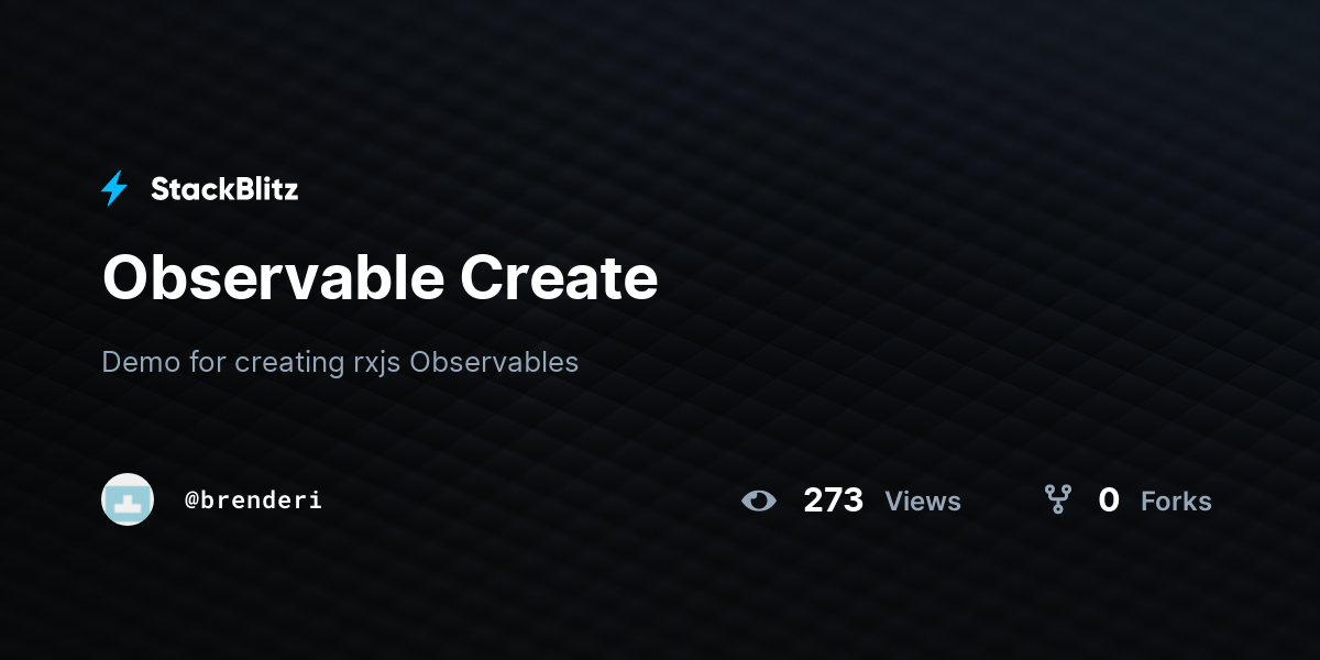 Observable Create - StackBlitz
