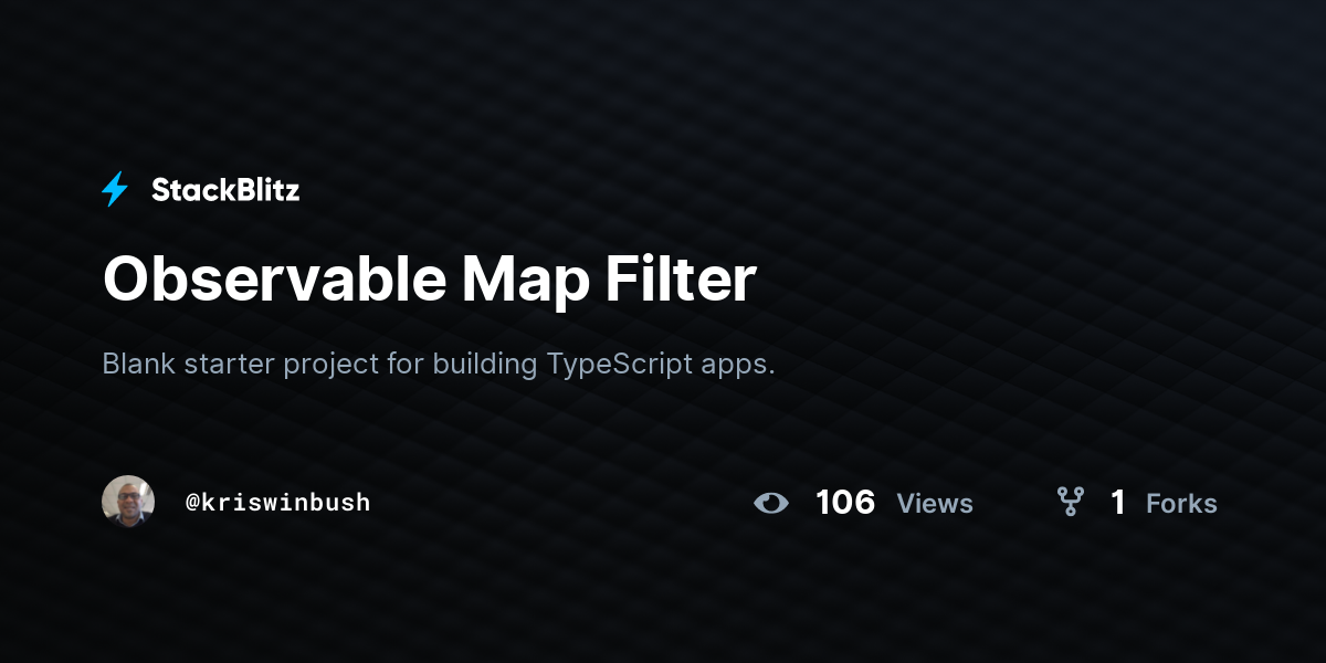 Observable Map Filter - StackBlitz