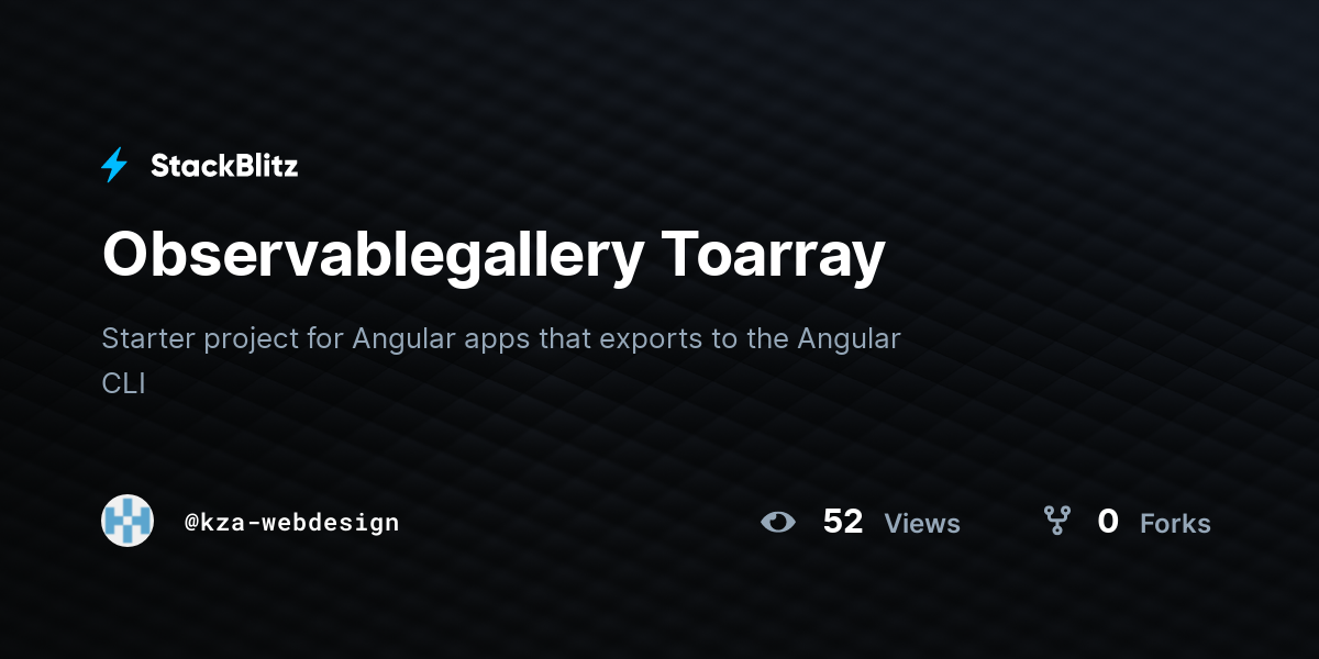 Observablegallery Toarray - StackBlitz