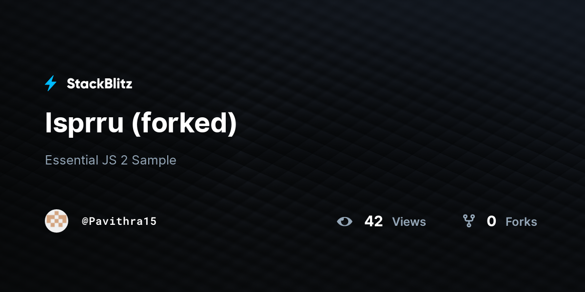 Isprru (forked) - StackBlitz