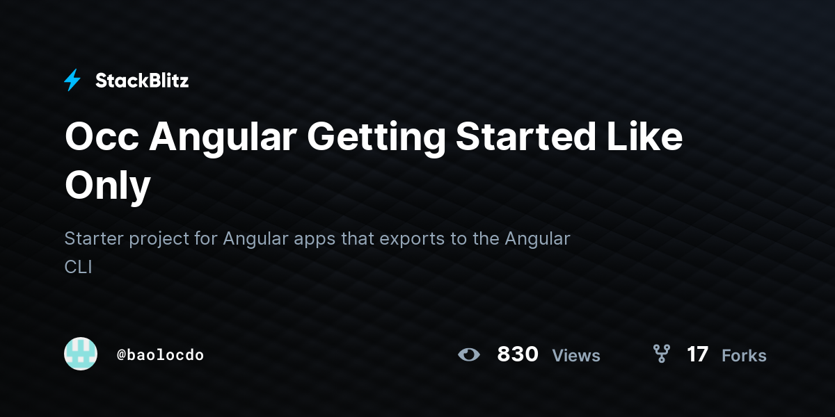 Occ Angular Getting Started Like Only - StackBlitz