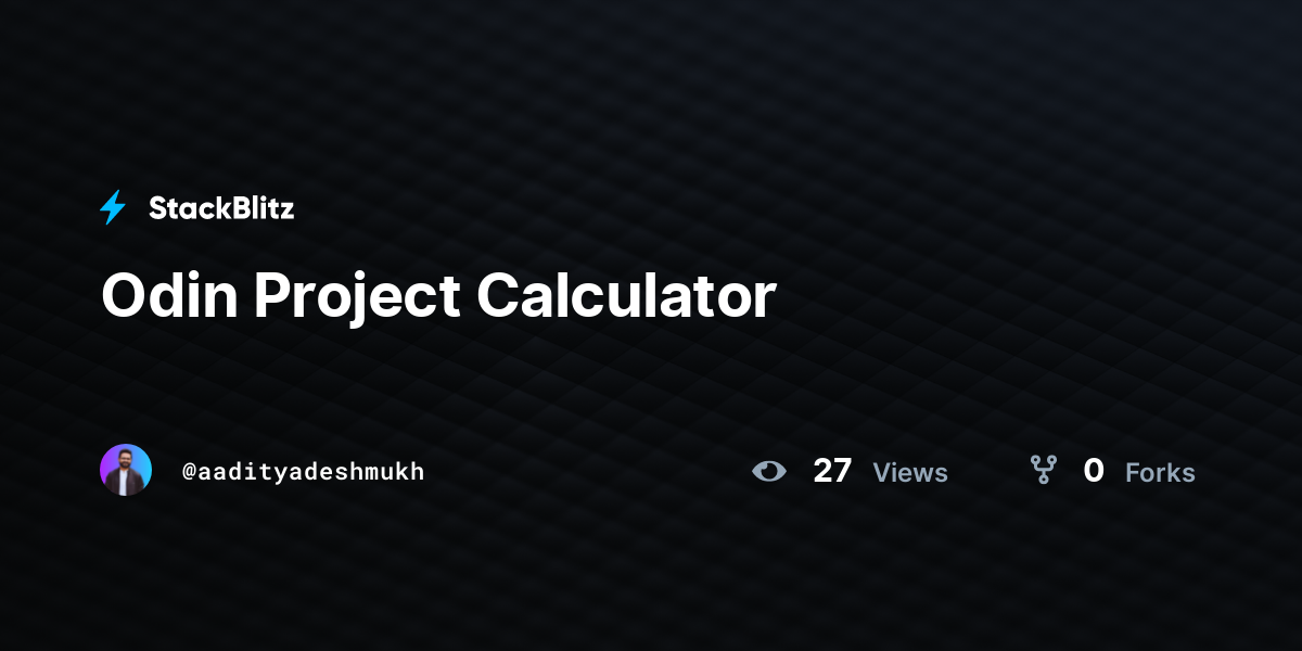 Odin Project Calculator - StackBlitz