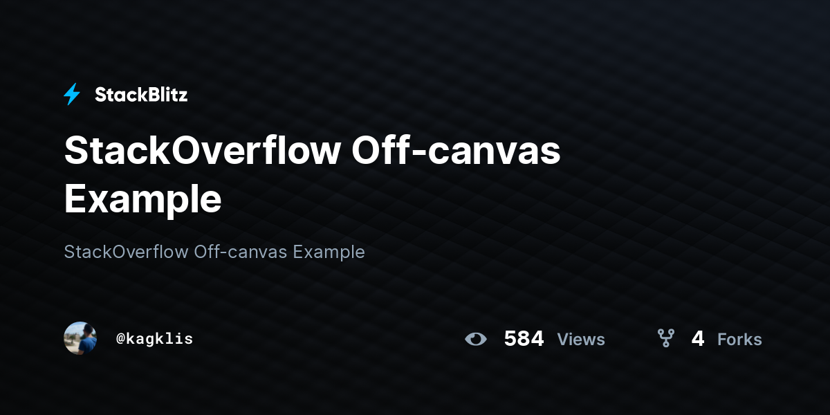 StackOverflow Off-canvas Example - StackBlitz